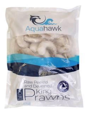 Aquahawk - Raw,Peeled & Deveined King Prawns 21/25, 1kg (box*10). The ...